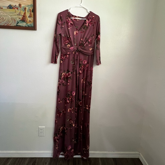 entro | Dresses | Boutique Burgundy Floral Maxi Dress | Poshmark
